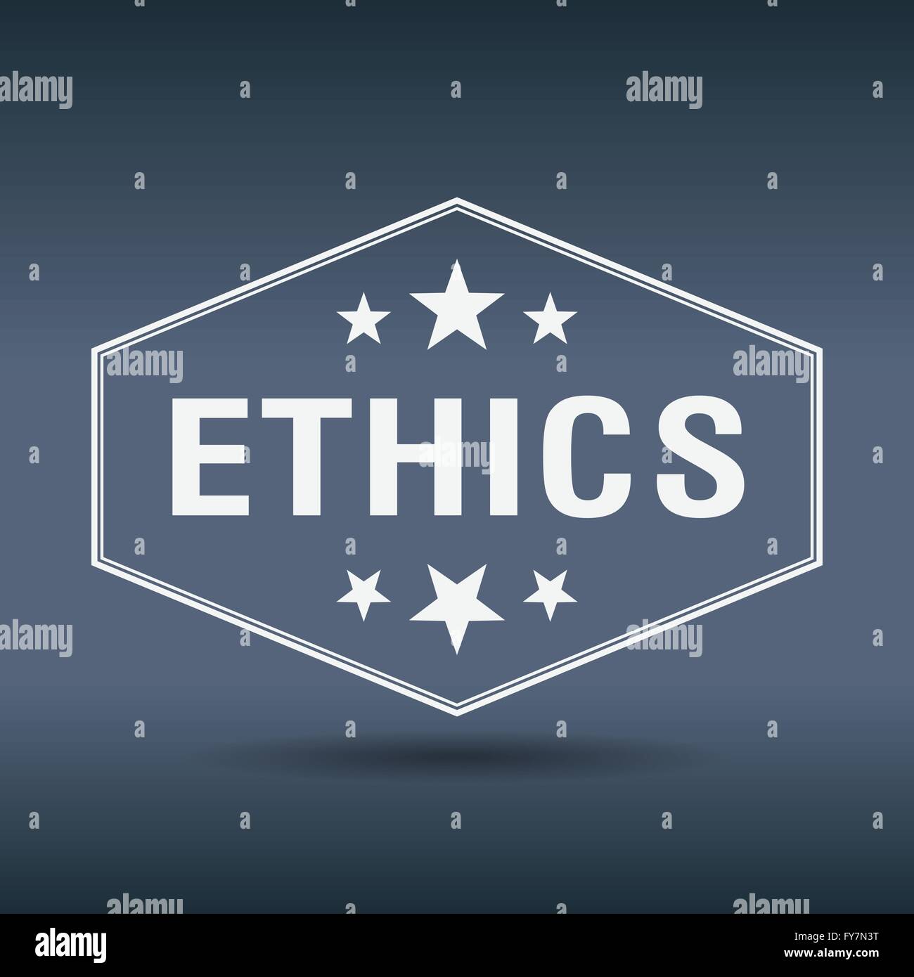 ethics hexagonal white vintage retro style label Stock Vector Image ...