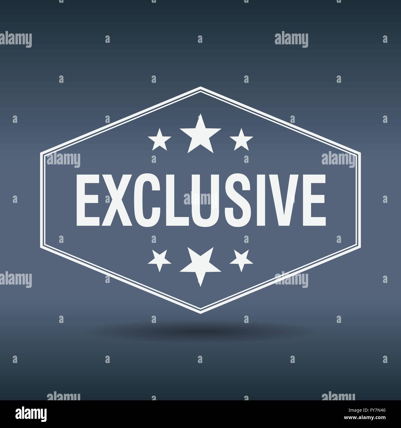 exclusive hexagonal white vintage retro style label Stock Vector Image ...