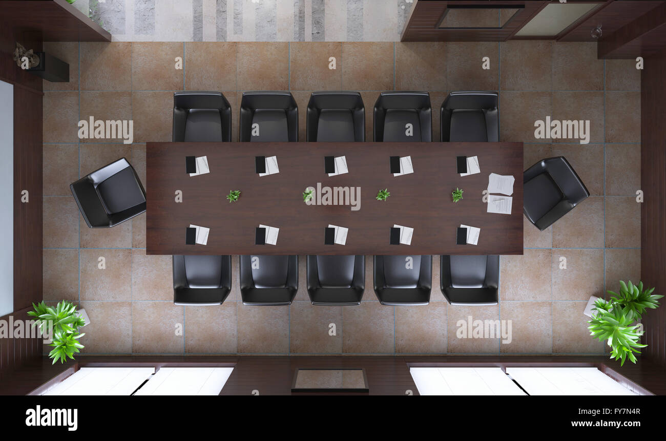 Office Top View Stock Photo - Alamy