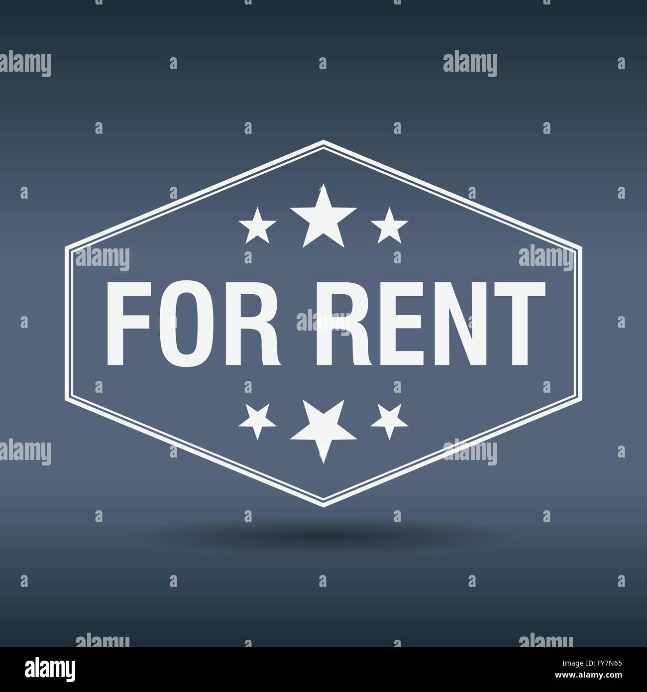 for rent hexagonal white vintage retro style label Stock Vector Image ...
