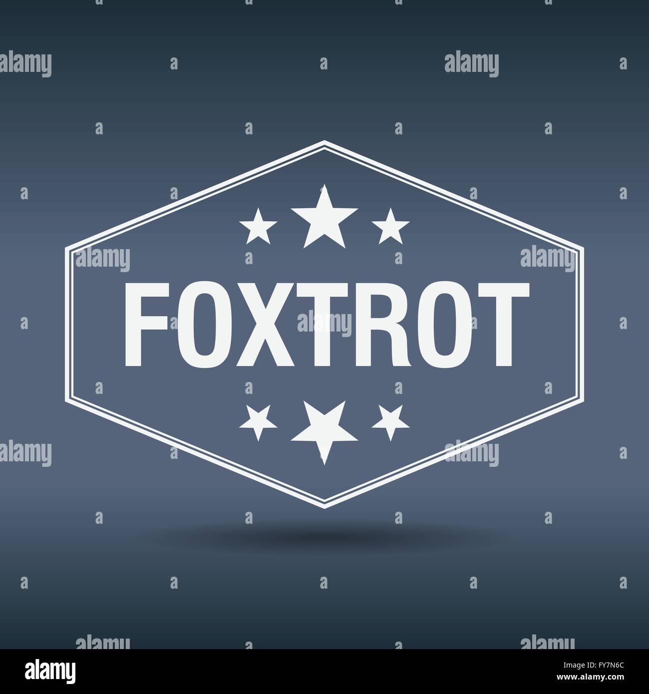 foxtrot hexagonal white vintage retro style label Stock Vector Image ...