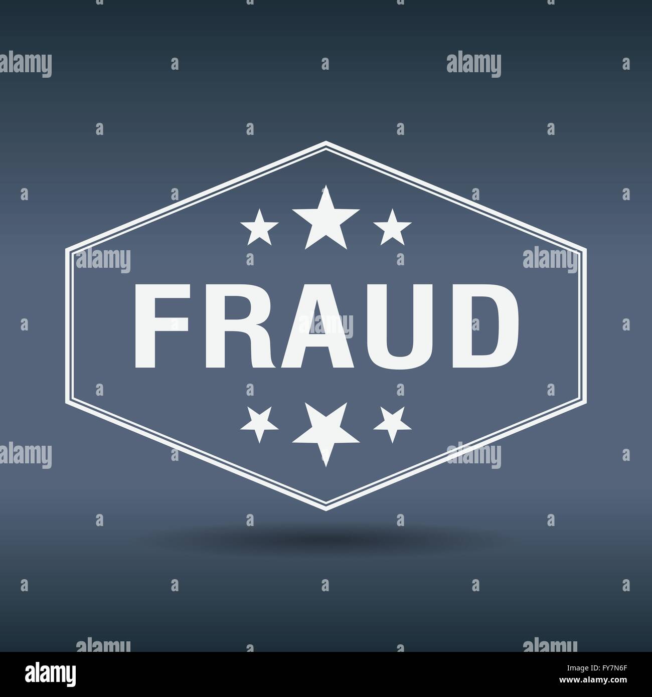 fraud hexagonal white vintage retro style label Stock Vector Image ...