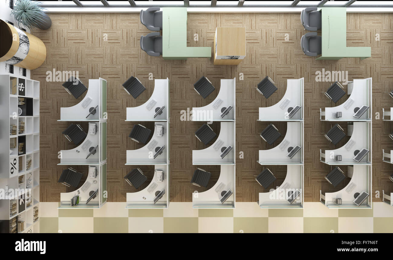 Office Top View Stock Photo - Alamy