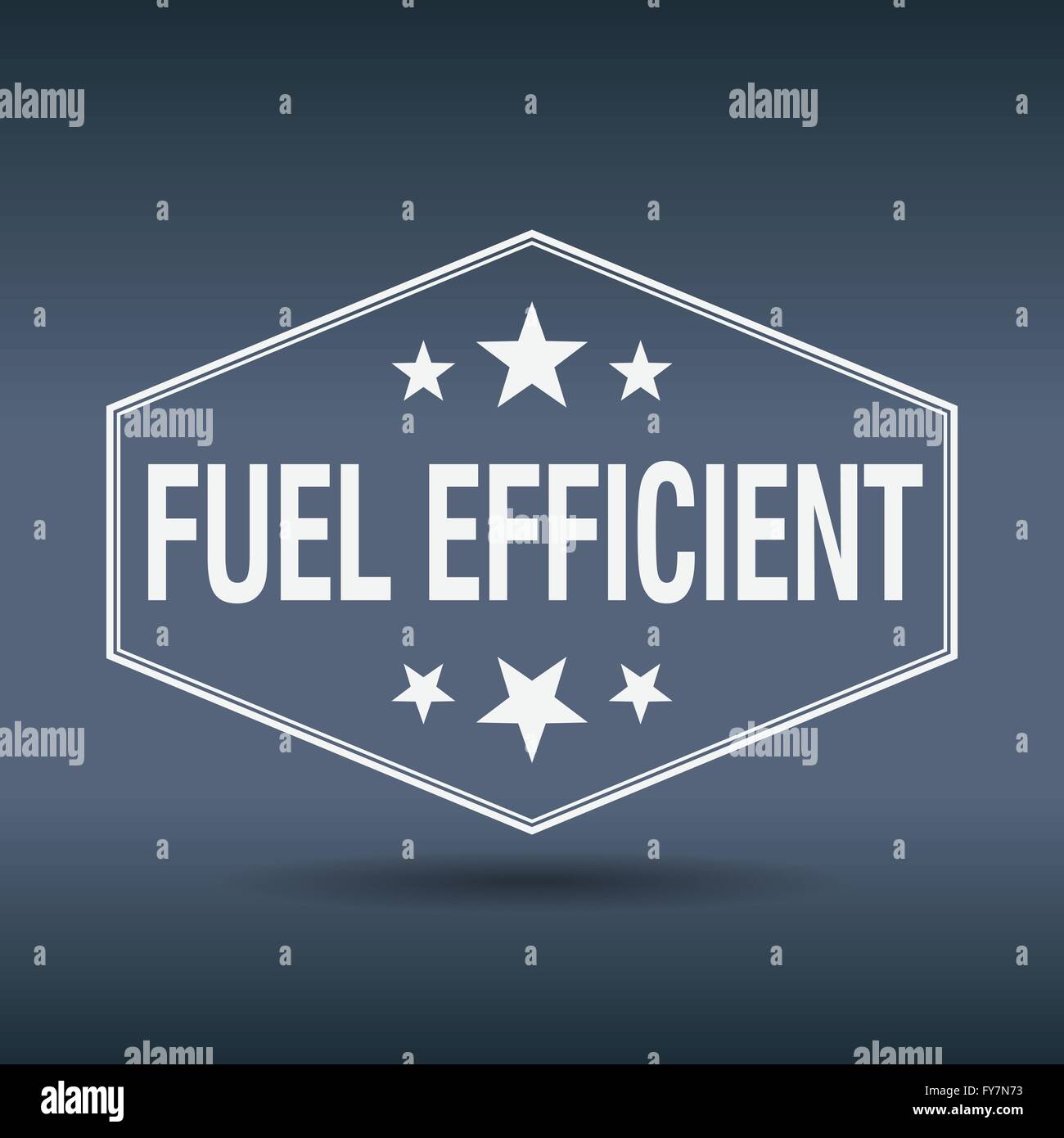 fuel efficient hexagonal white vintage retro style label Stock Vector ...