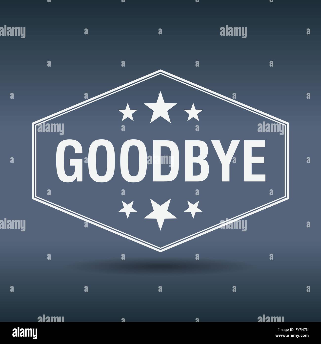 goodbye hexagonal white vintage retro style label Stock Vector Image ...