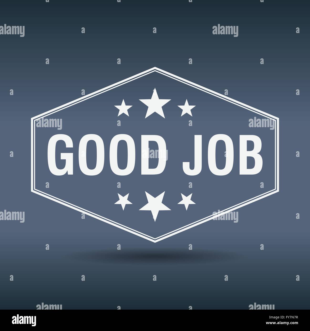 good job hexagonal white vintage retro style label Stock Vector Image ...