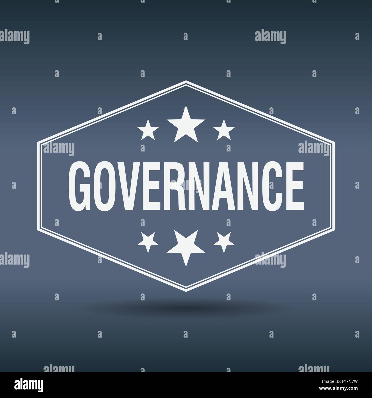 governance hexagonal white vintage retro style label Stock Vector Image ...