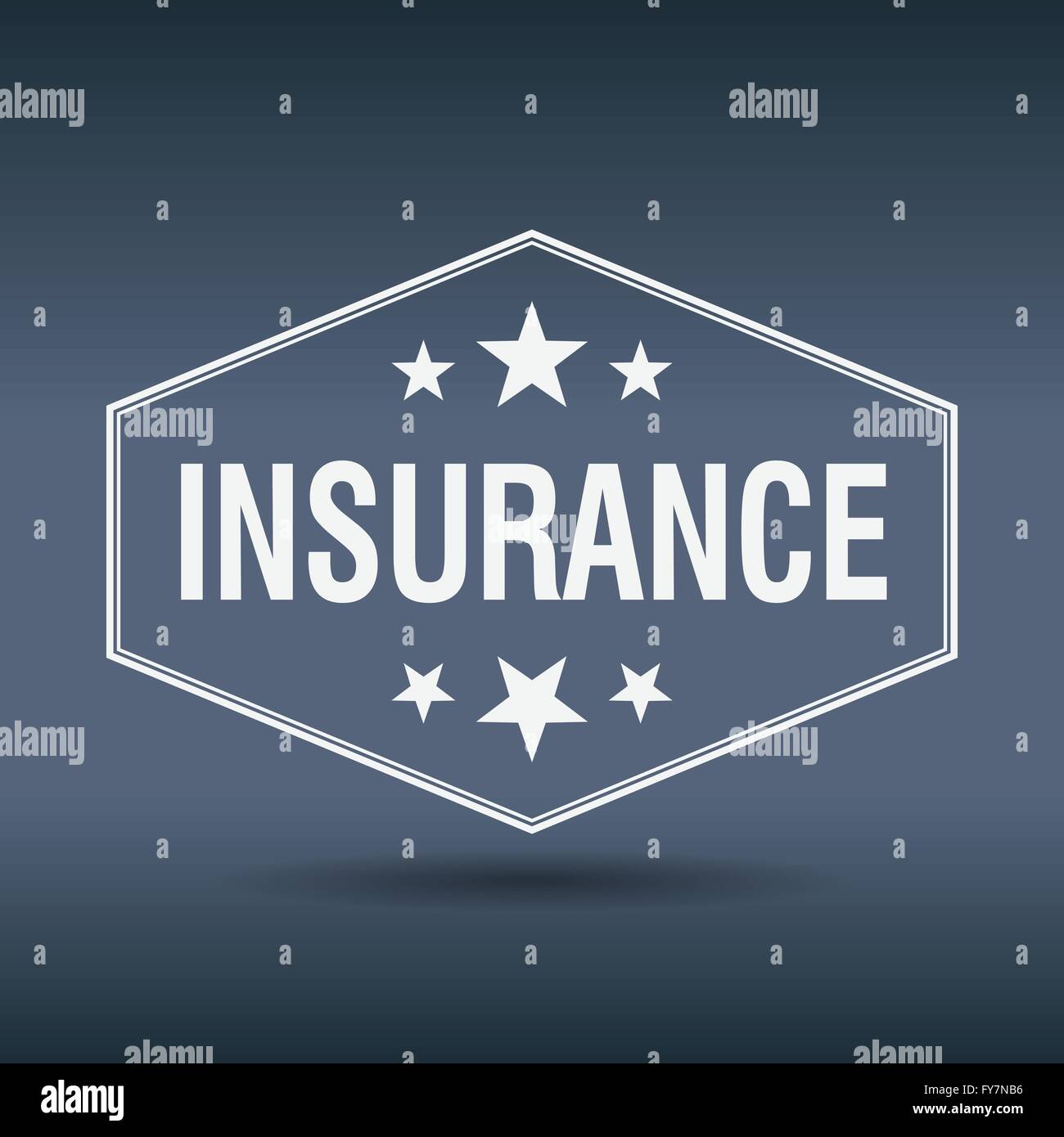insurance hexagonal white vintage retro style label Stock Vector Image ...