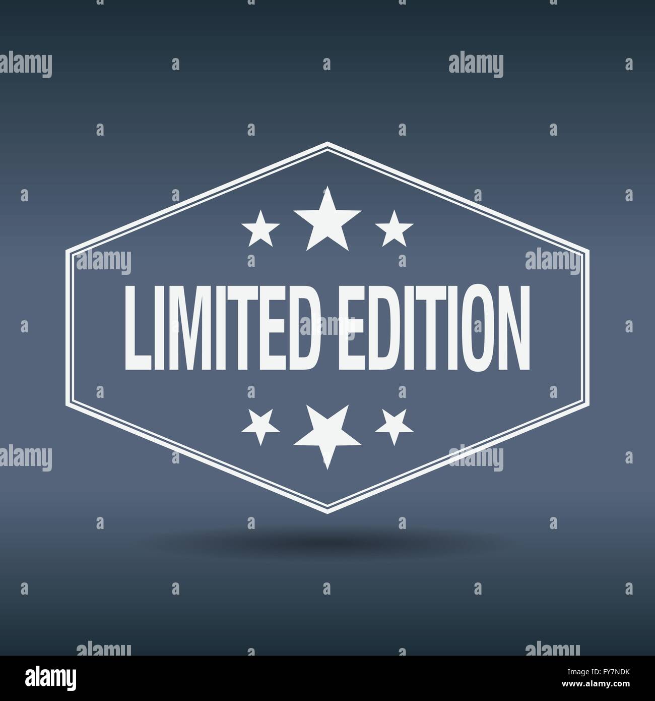 limited edition hexagonal white vintage retro style label Stock Vector ...