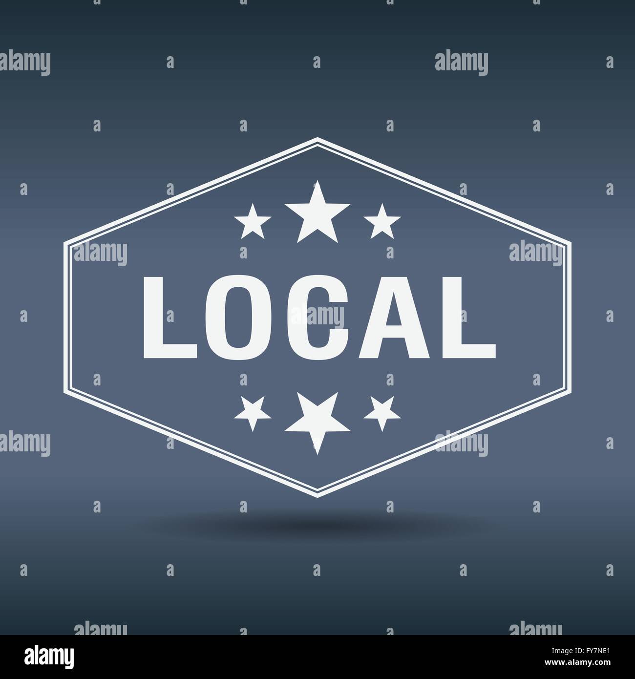 local hexagonal white vintage retro style label Stock Vector Image ...