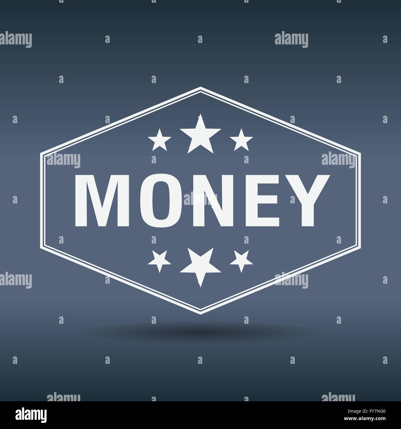 money hexagonal white vintage retro style label Stock Vector Image ...