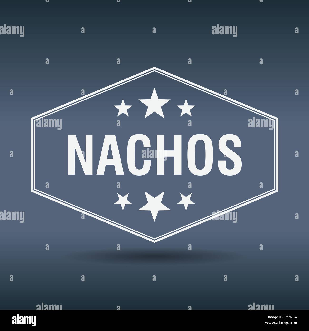 nachos hexagonal white vintage retro style label Stock Vector Image ...