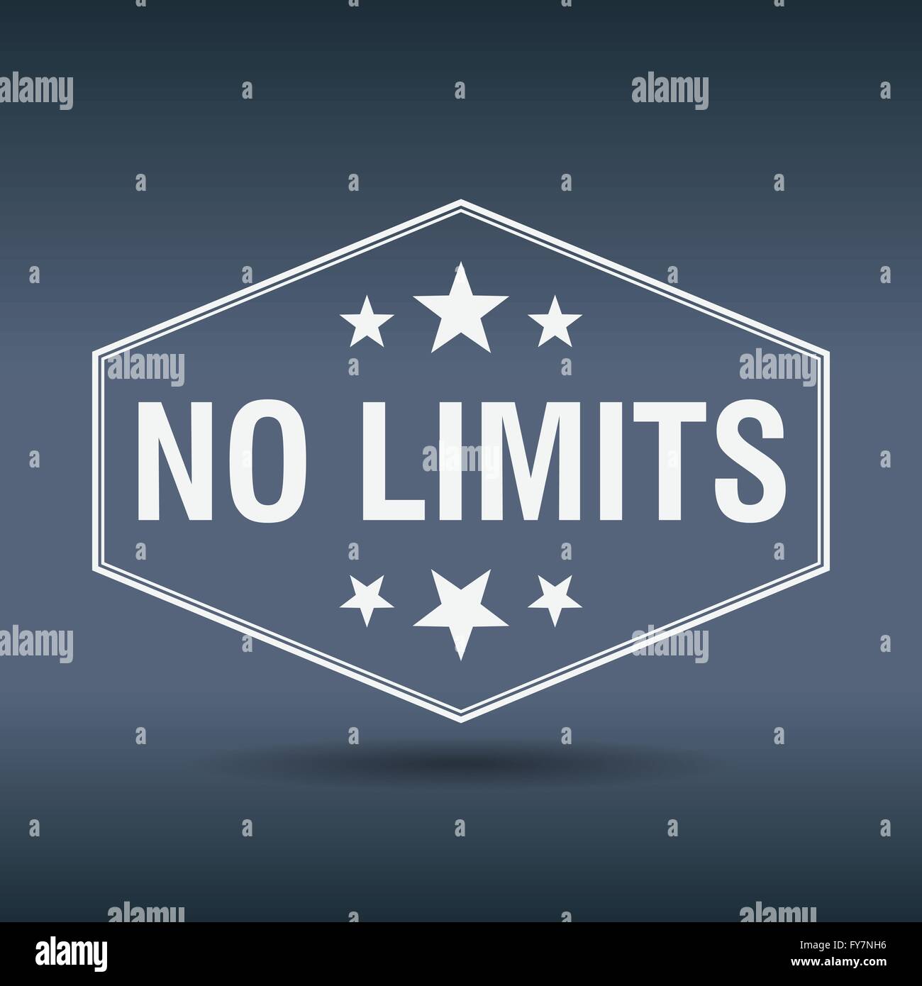 no limits hexagonal white vintage retro style label Stock Vector Image ...