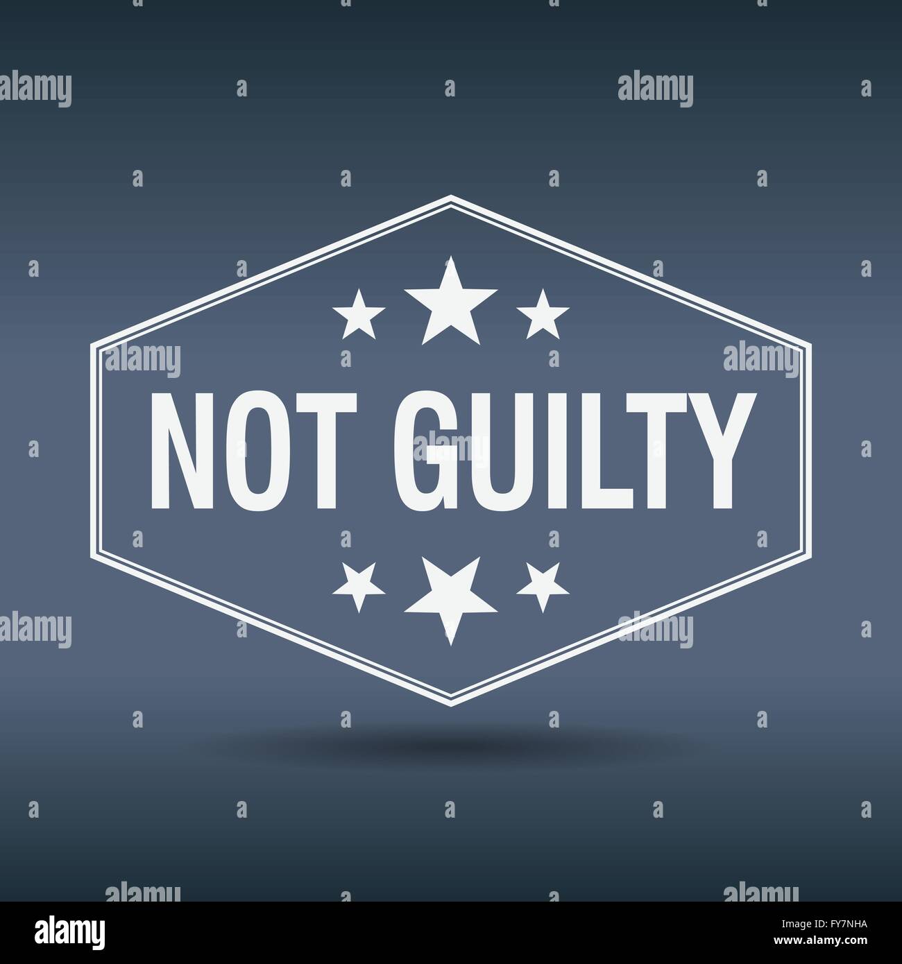 not guilty hexagonal white vintage retro style label Stock Vector Image ...