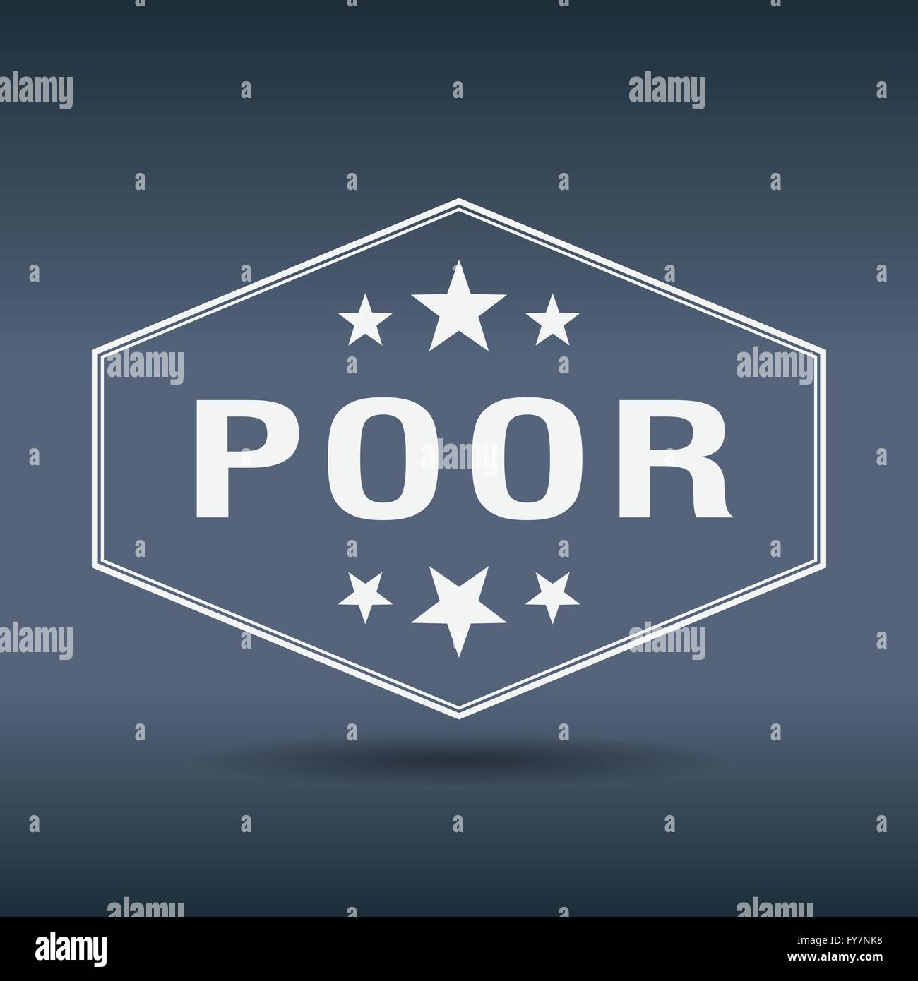 poor hexagonal white vintage retro style label Stock Vector Image & Art ...