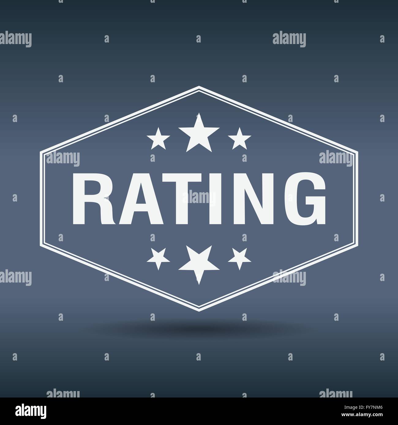 rating hexagonal white vintage retro style label Stock Vector Image ...