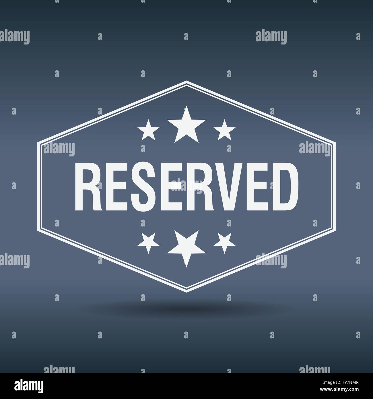 reserved hexagonal white vintage retro style label Stock Vector Image ...