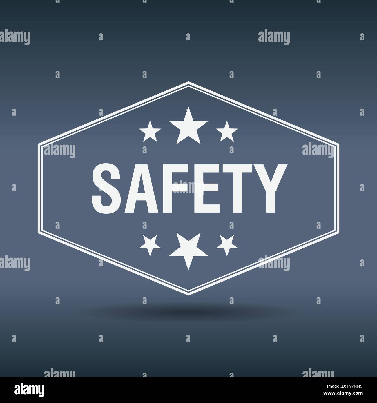 safety hexagonal white vintage retro style label Stock Vector Image ...