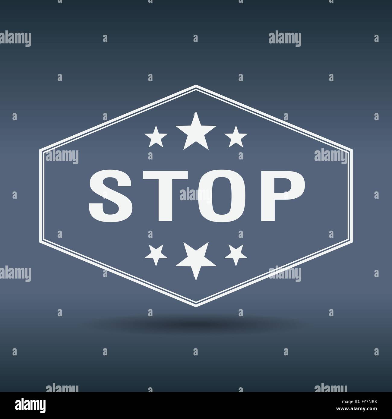 stop hexagonal white vintage retro style label Stock Vector Image & Art ...