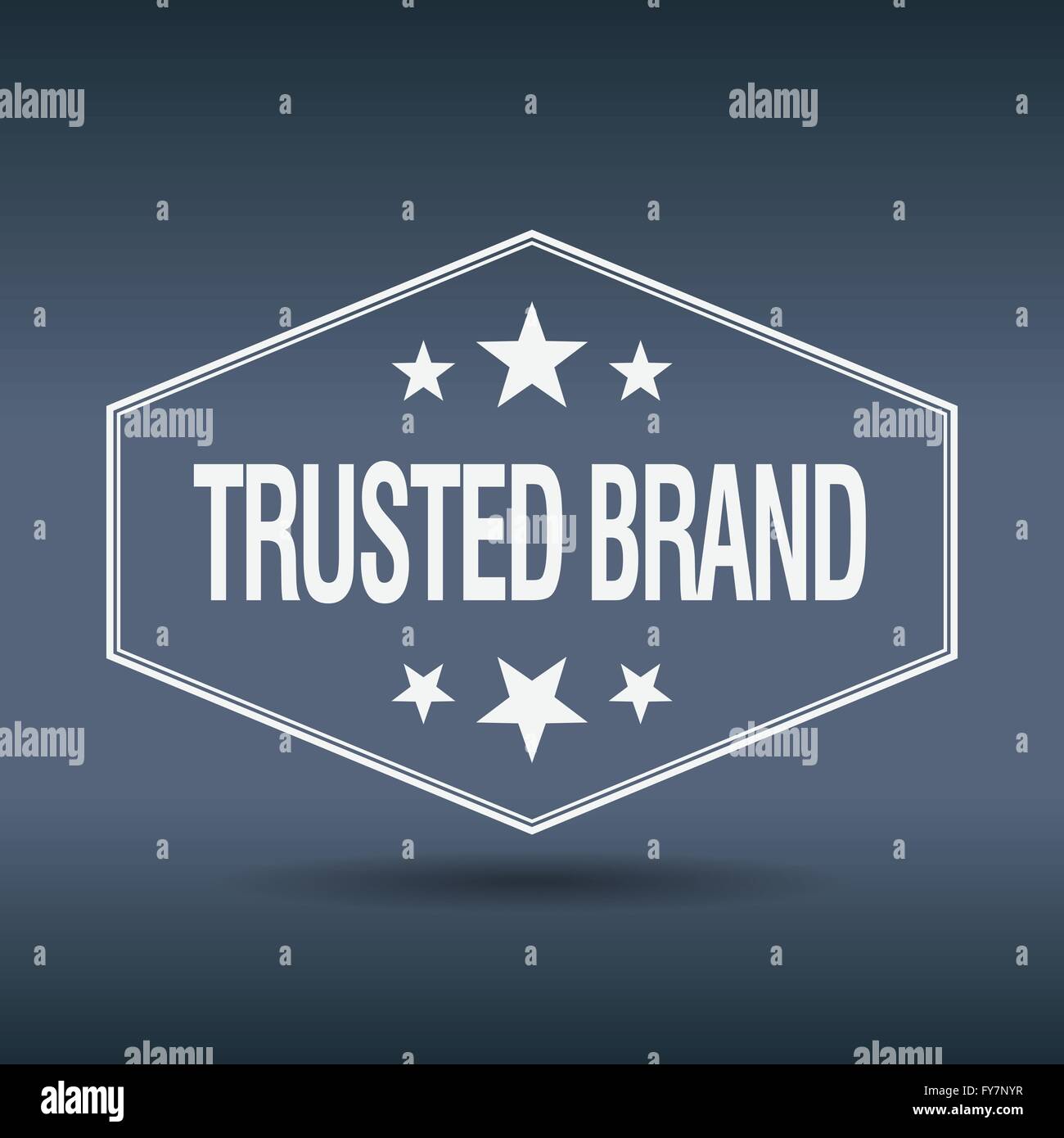 trusted brand hexagonal white vintage retro style label Stock Vector ...
