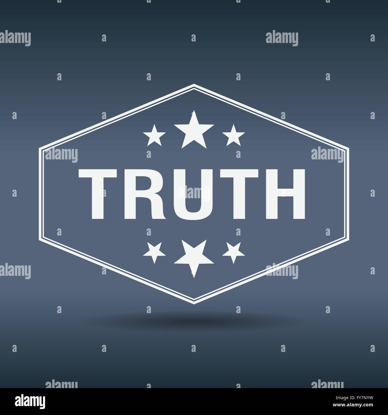 truth hexagonal white vintage retro style label Stock Vector Image ...
