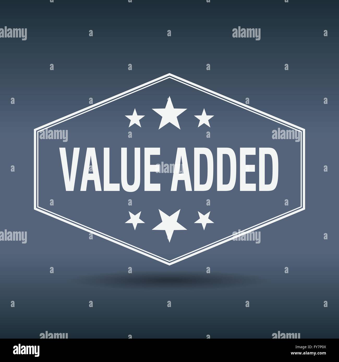 value added hexagonal white vintage retro style label Stock Vector ...