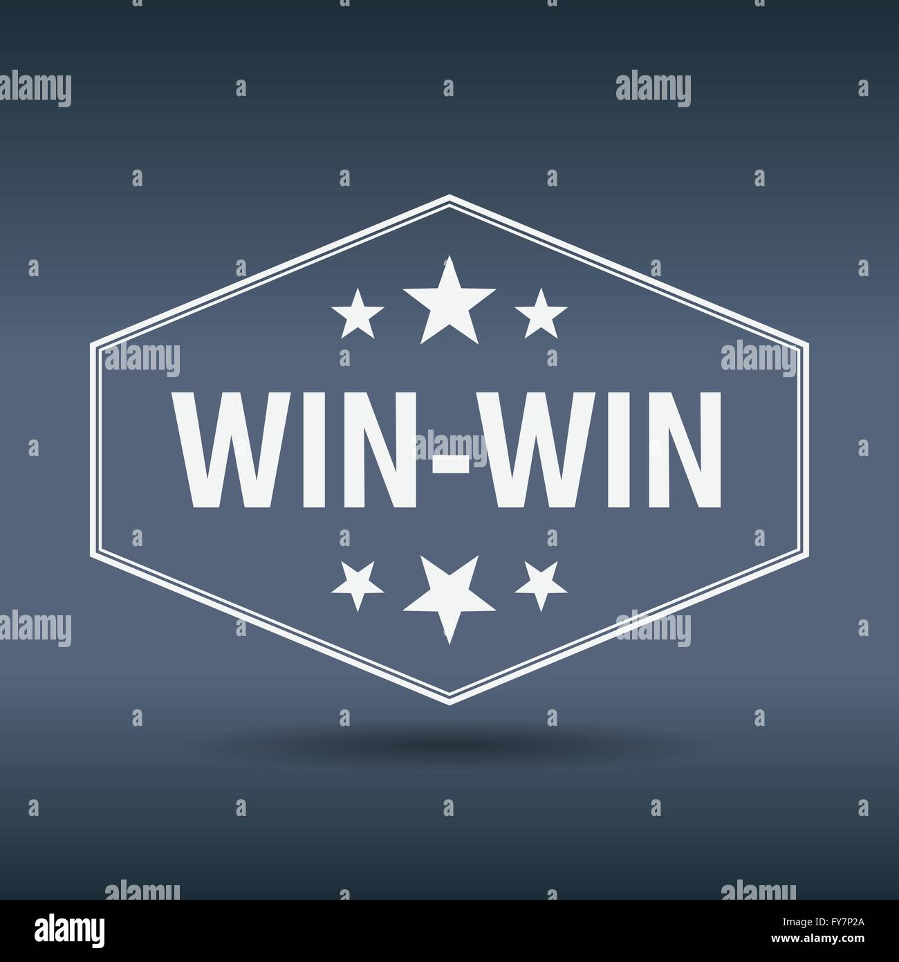 win-win hexagonal white vintage retro style label Stock Vector Image ...