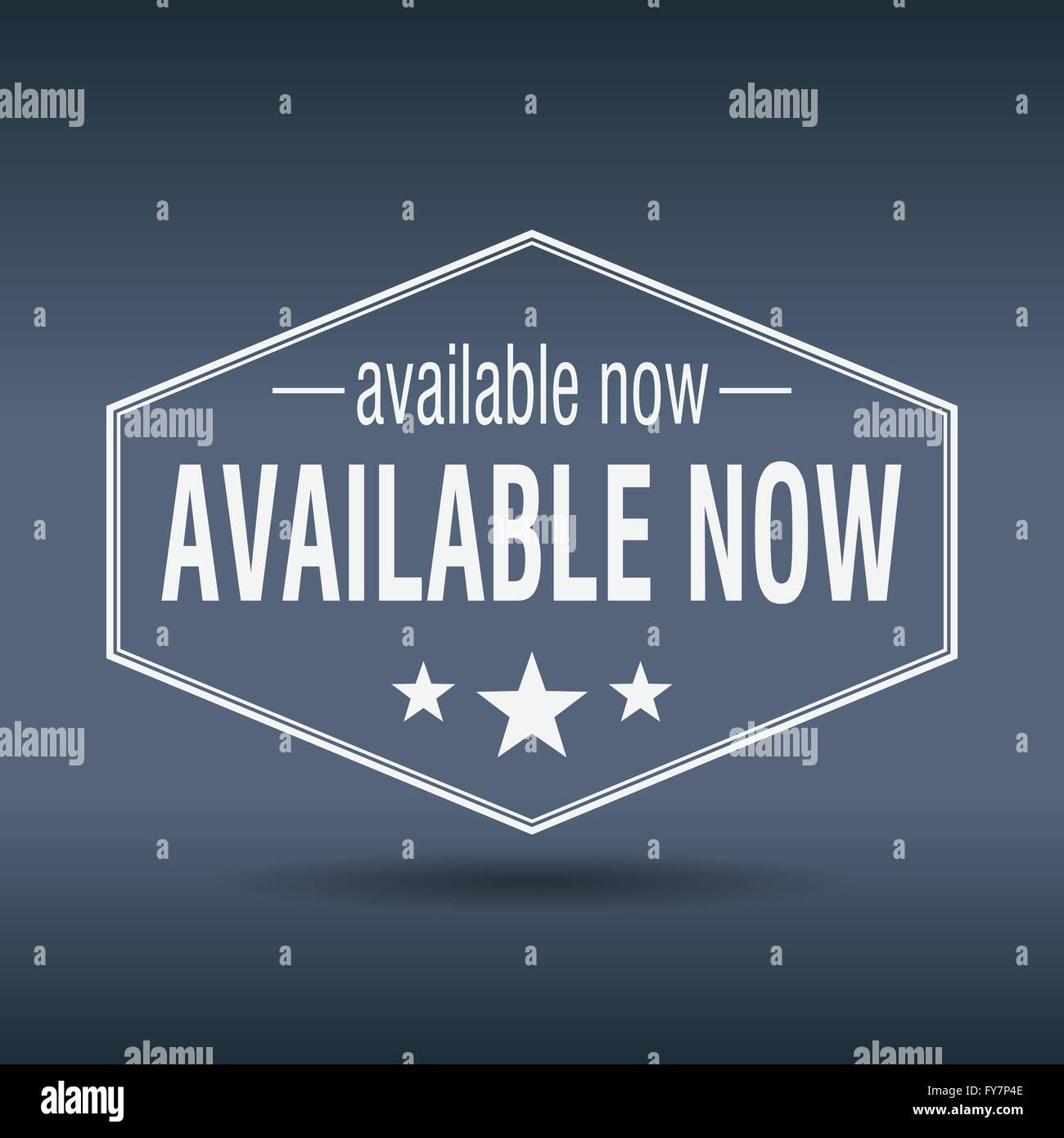 available now hexagonal white vintage retro style label Stock Vector ...