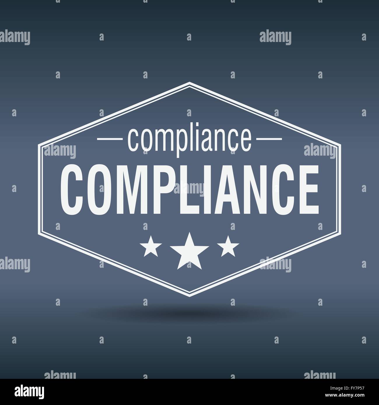 compliance hexagonal white vintage retro style label Stock Vector Image ...