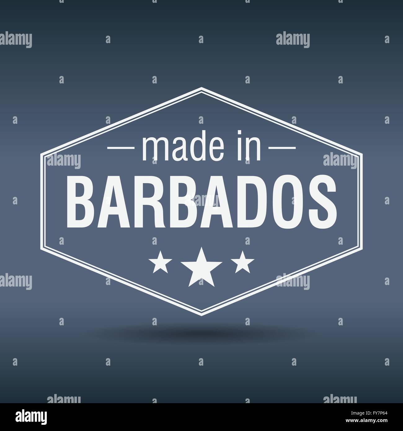 made in Barbados hexagonal white vintage label Stock Vector Image & Art ...