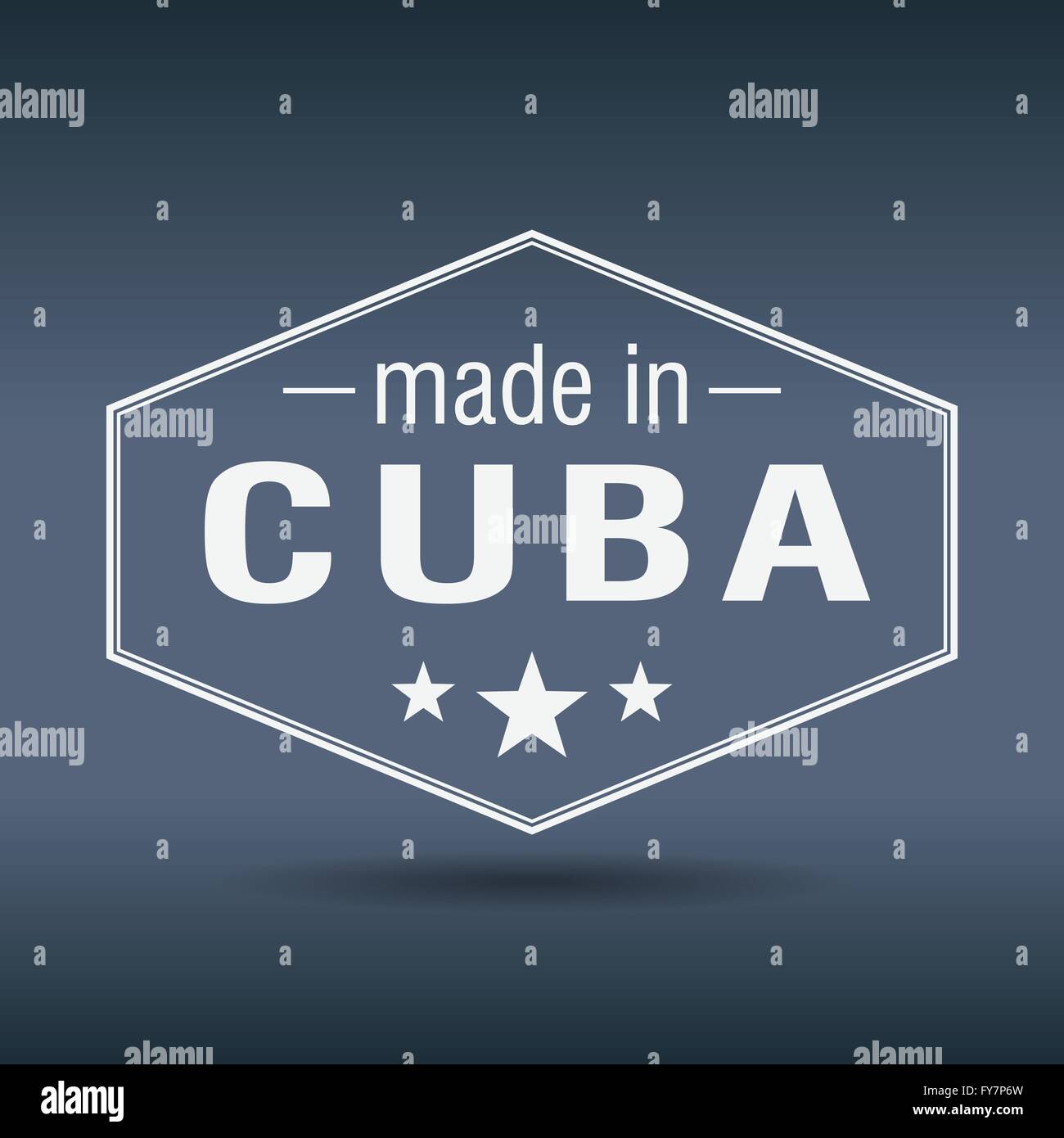 made in Cuba hexagonal white vintage label Stock Vector Image & Art - Alamy