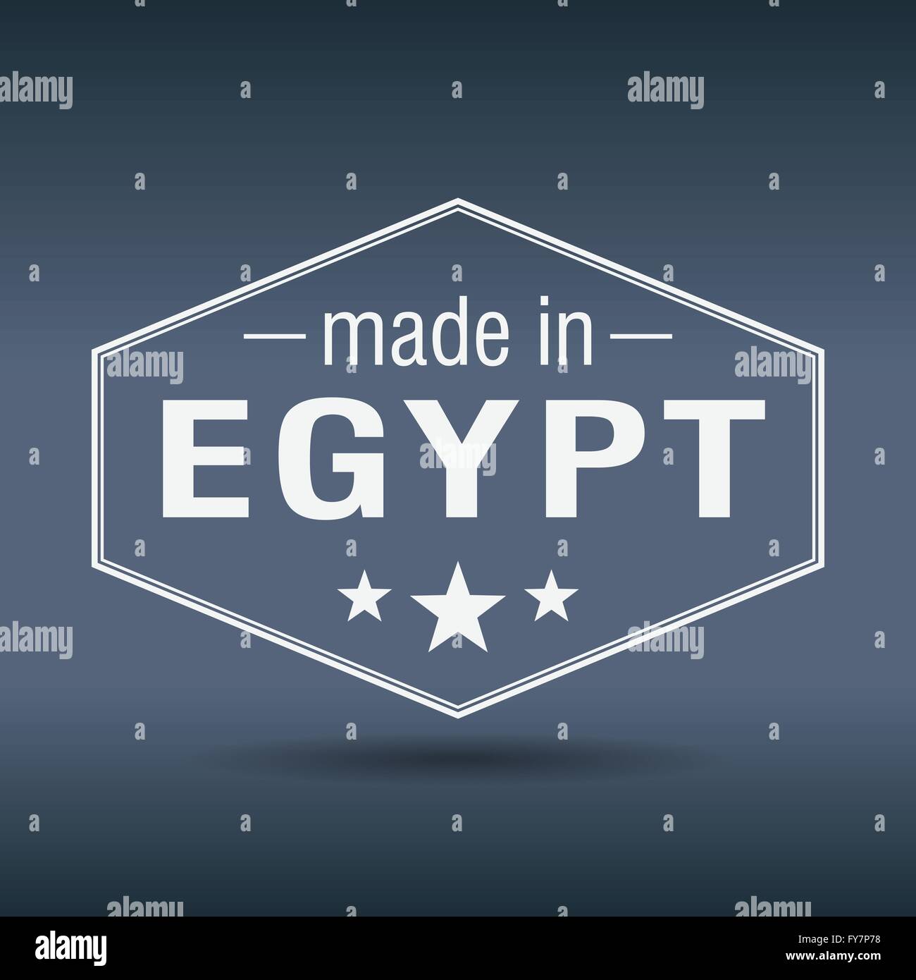 made in Egypt hexagonal white vintage label Stock Vector Image & Art ...