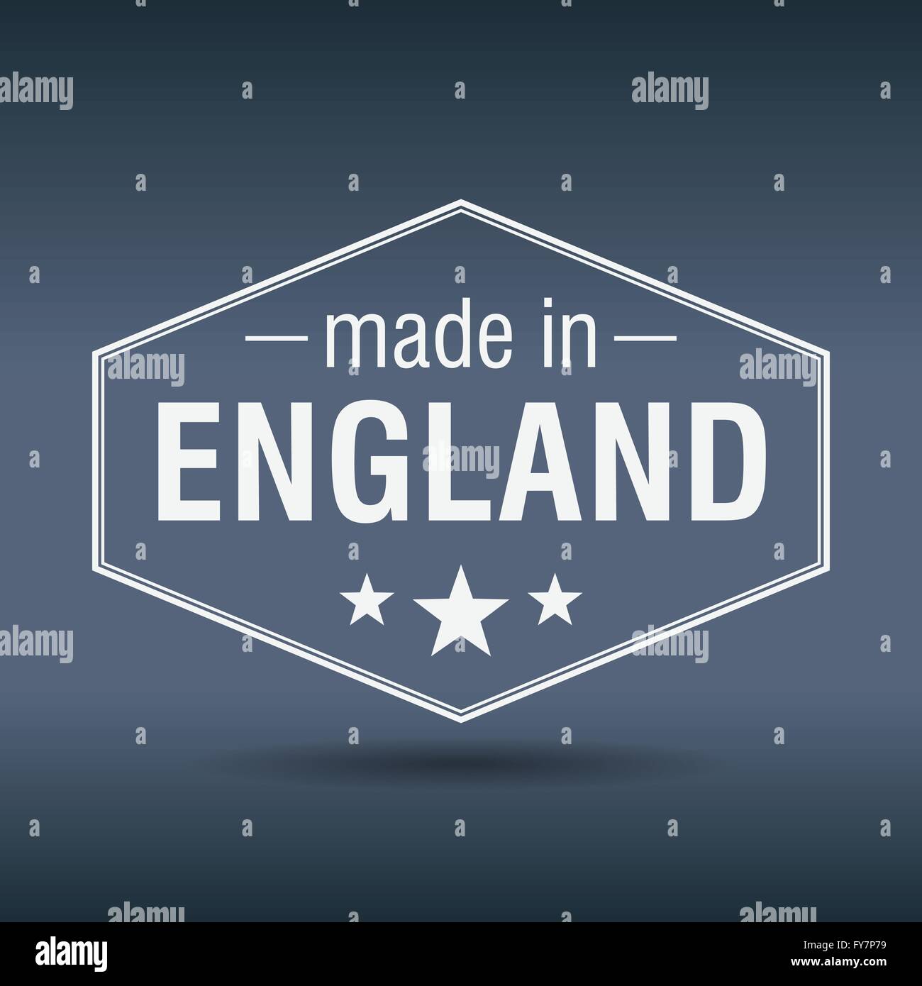 made in England hexagonal white vintage label Stock Vector Image & Art ...
