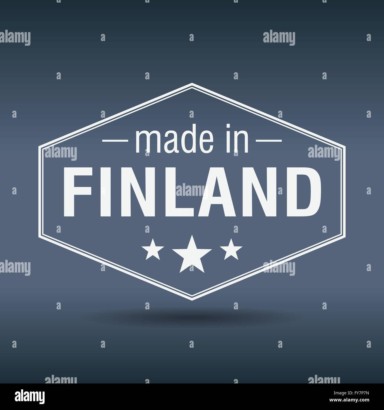 made in Finland hexagonal white vintage label Stock Vector Image & Art ...