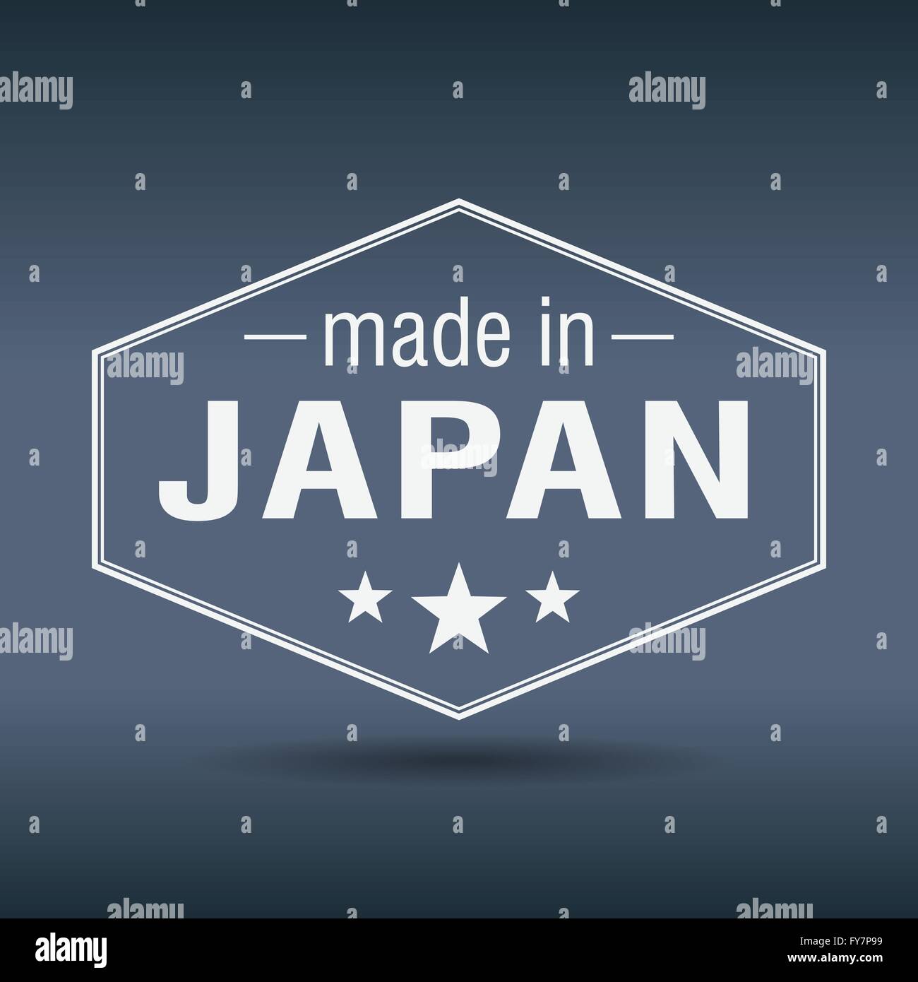 made in Japan hexagonal white vintage label Stock Vector Image & Art ...