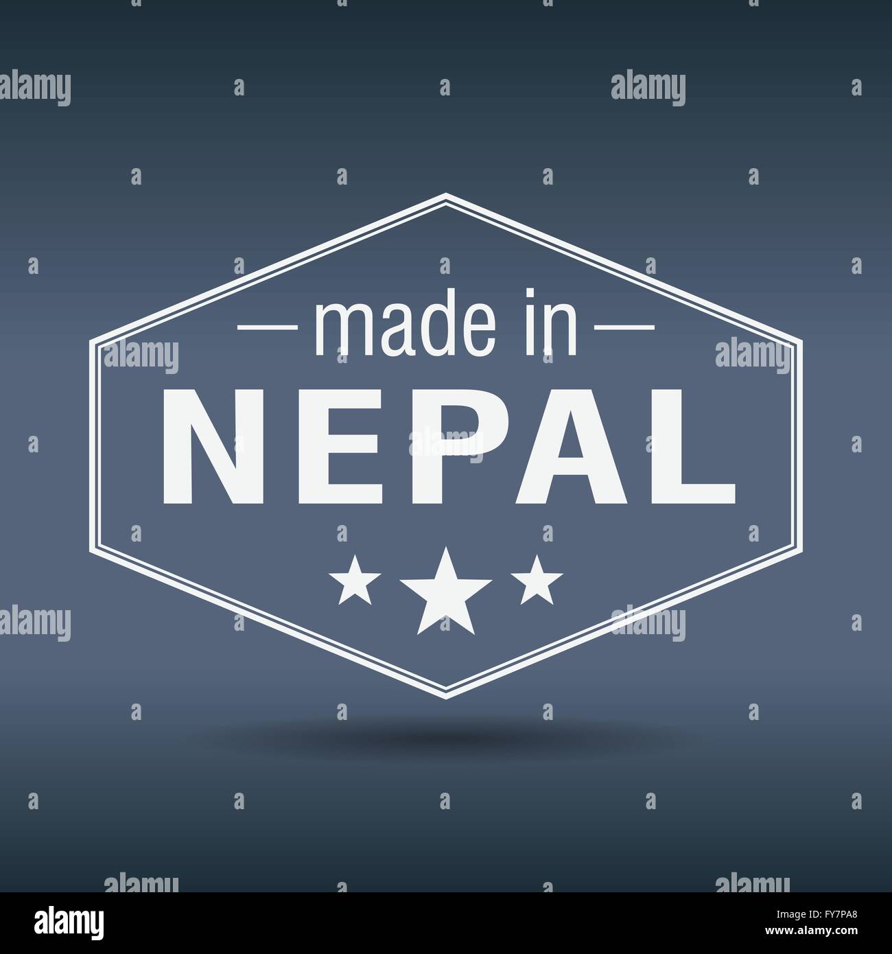 made in Nepal hexagonal white vintage label Stock Vector Image & Art ...
