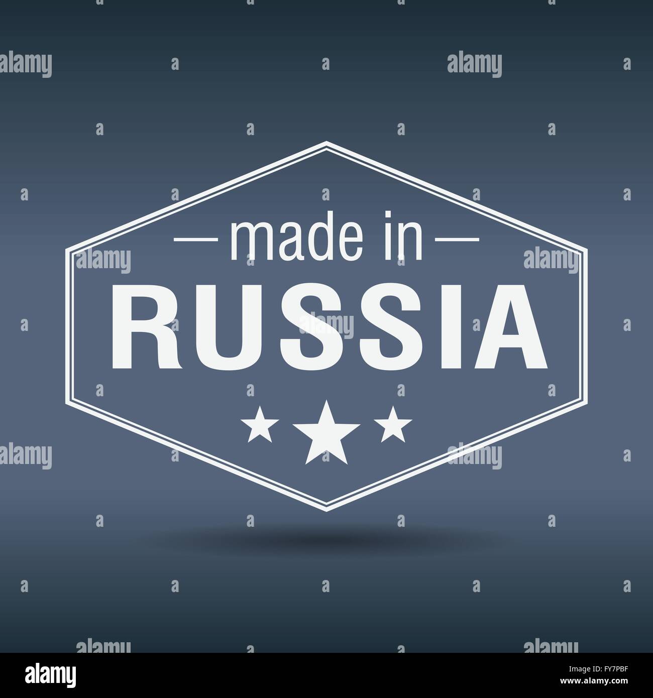 made in Russia hexagonal white vintage label Stock Vector Image & Art ...