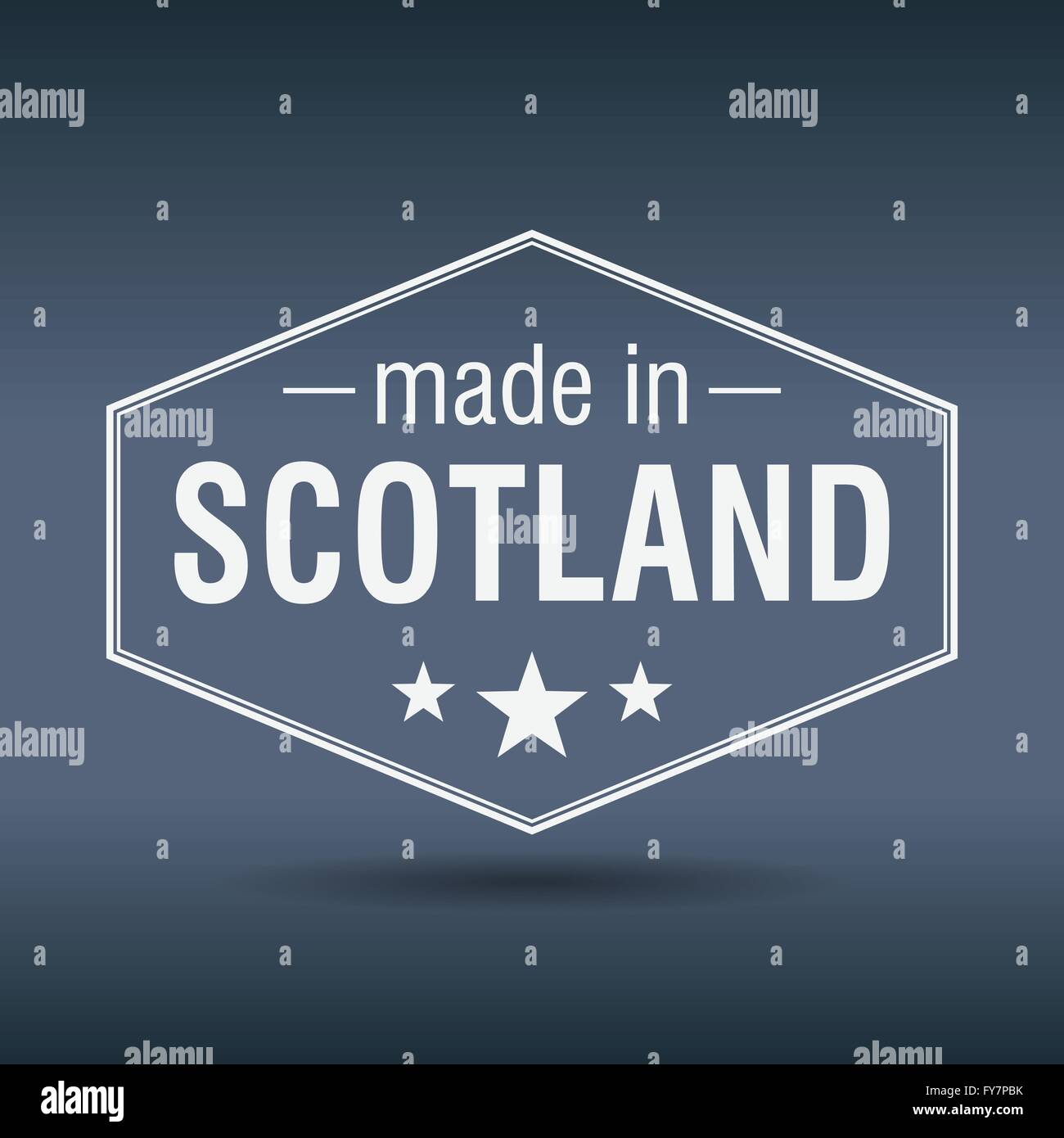 made in Scotland hexagonal white vintage label Stock Vector Image & Art ...