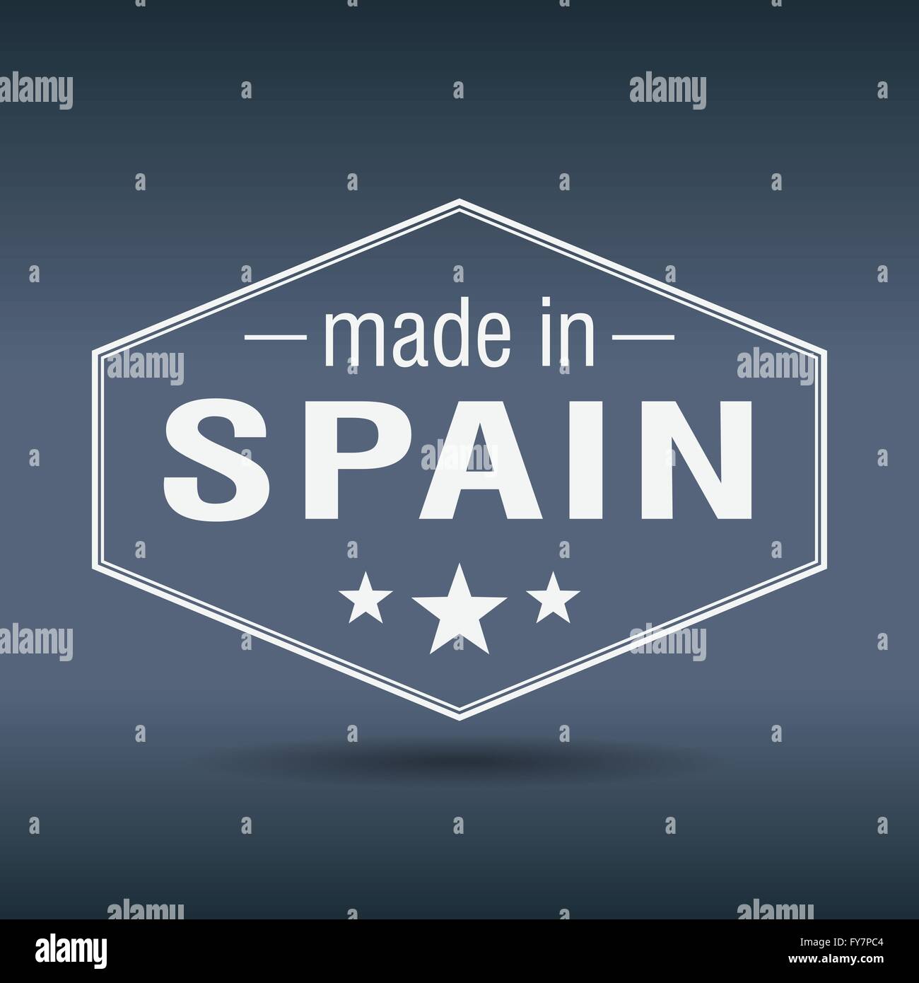made in Spain hexagonal white vintage label Stock Vector Image & Art ...