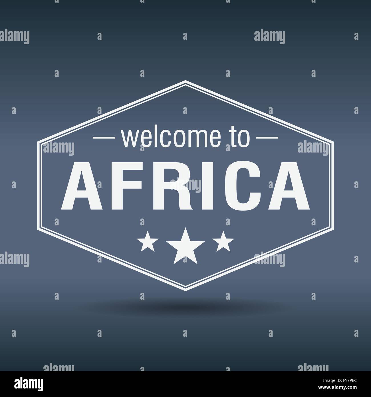 welcome to Africa hexagonal white vintage label Stock Vector Image ...