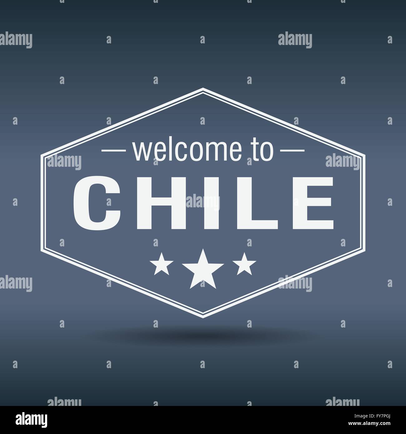 welcome to Chile hexagonal white vintage label Stock Vector Image & Art ...