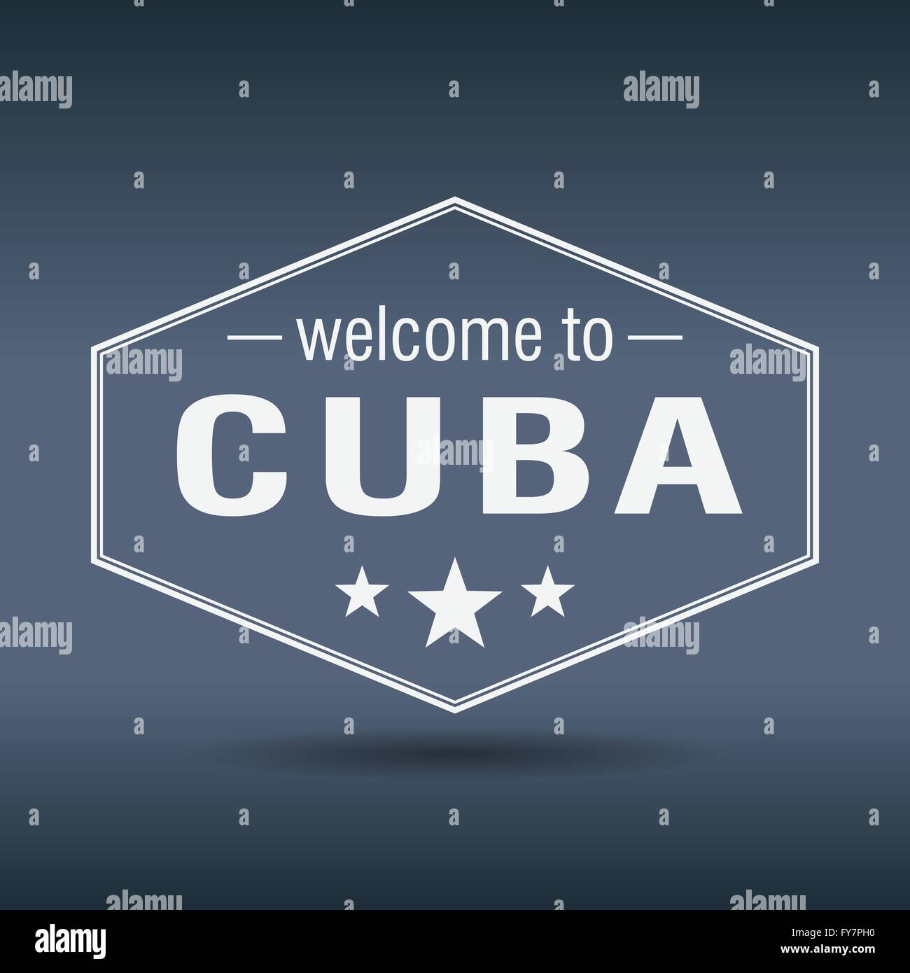 welcome to Cuba hexagonal white vintage label Stock Vector Image & Art ...