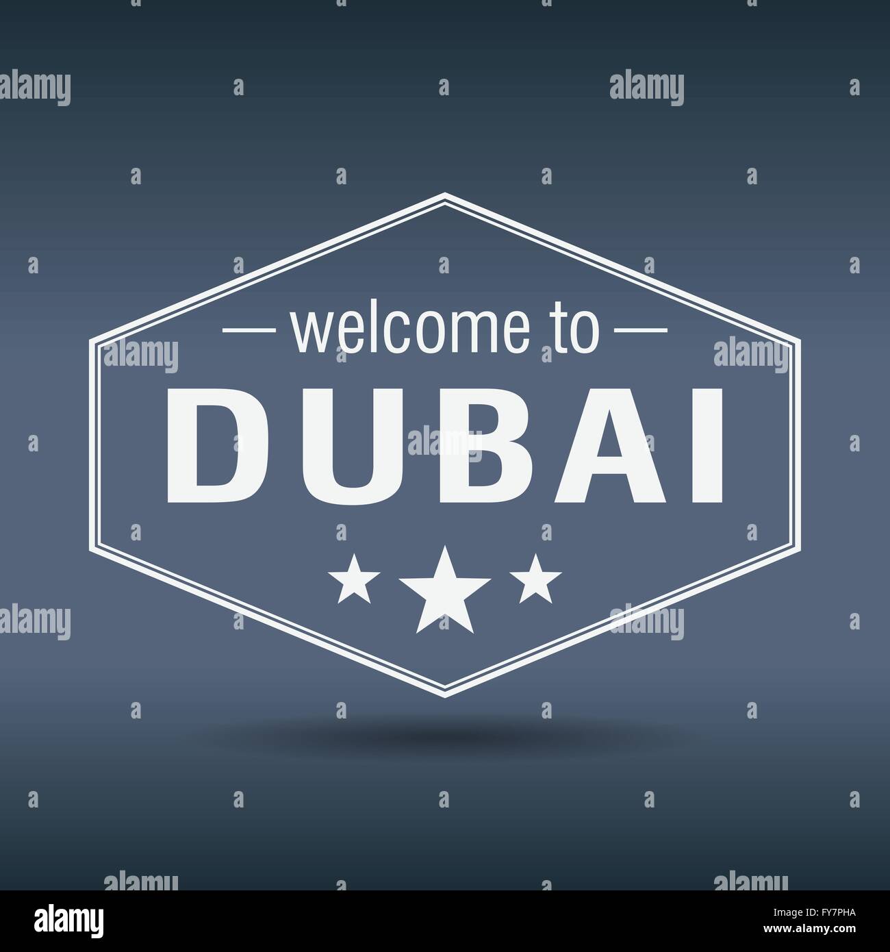 welcome to Dubai hexagonal white vintage label Stock Vector Image & Art ...