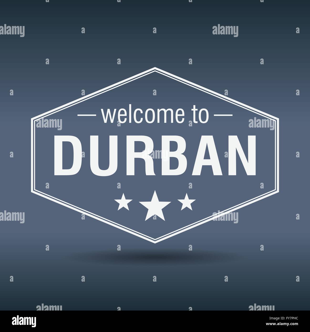 welcome to Durban hexagonal white vintage label Stock Vector Image ...