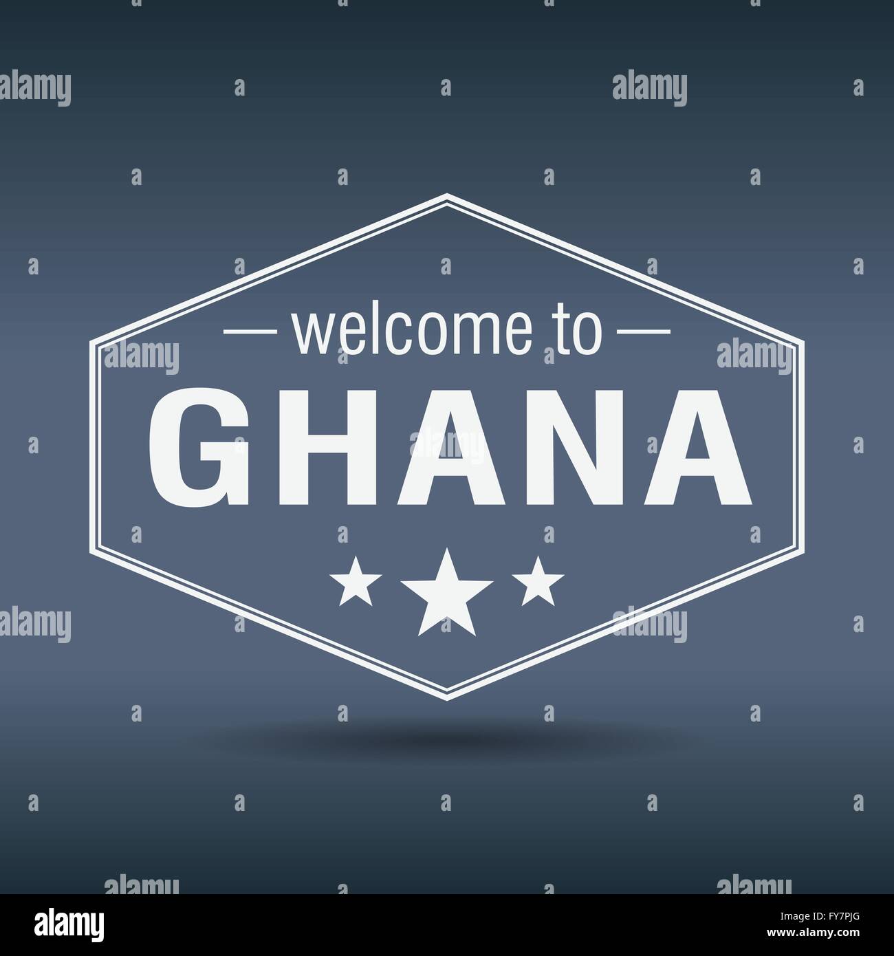 welcome to Ghana hexagonal white vintage label Stock Vector Image & Art ...