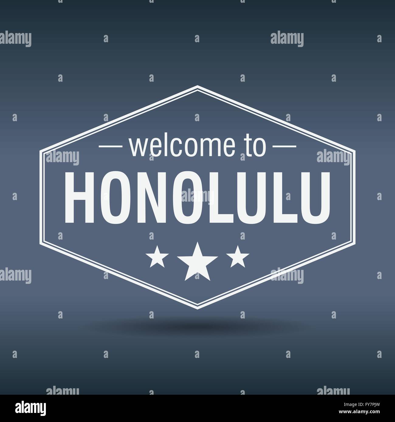 welcome to Honolulu hexagonal white vintage label Stock Vector Image ...