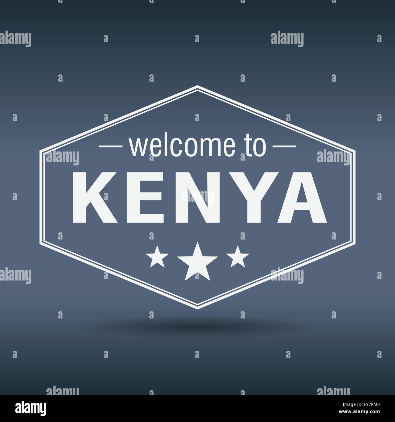 welcome to Kenya hexagonal white vintage label Stock Vector Image & Art ...