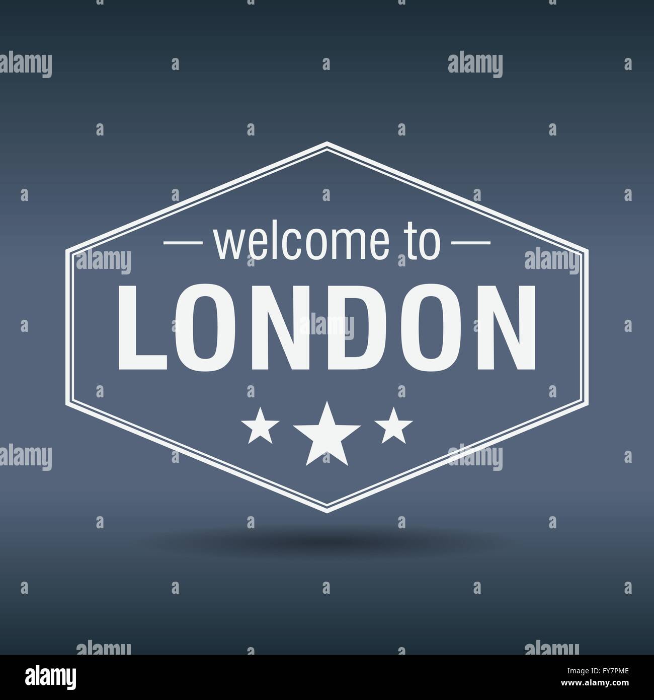 welcome to London hexagonal white vintage label Stock Vector Image ...