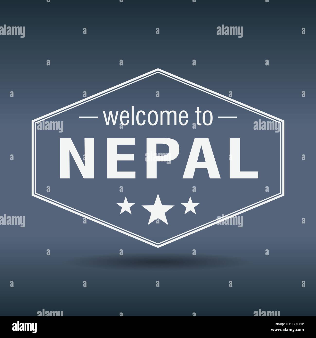 welcome to Nepal hexagonal white vintage label Stock Vector Image & Art ...