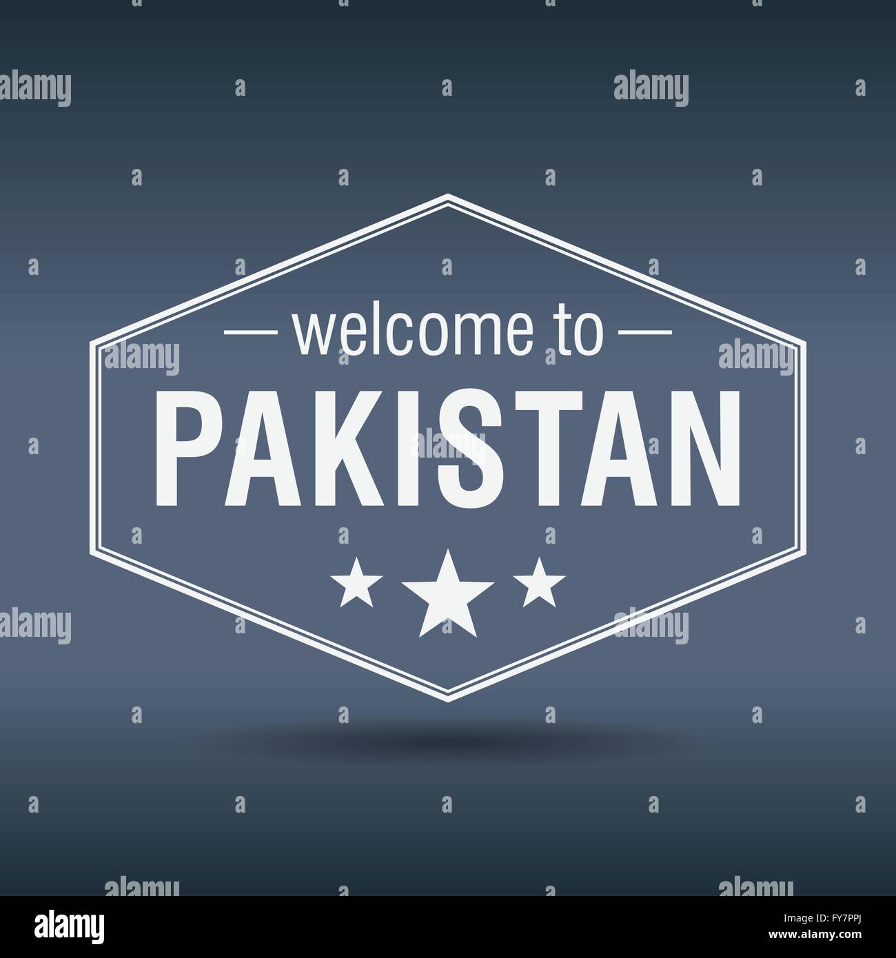 welcome to Pakistan hexagonal white vintage label Stock Vector Image ...